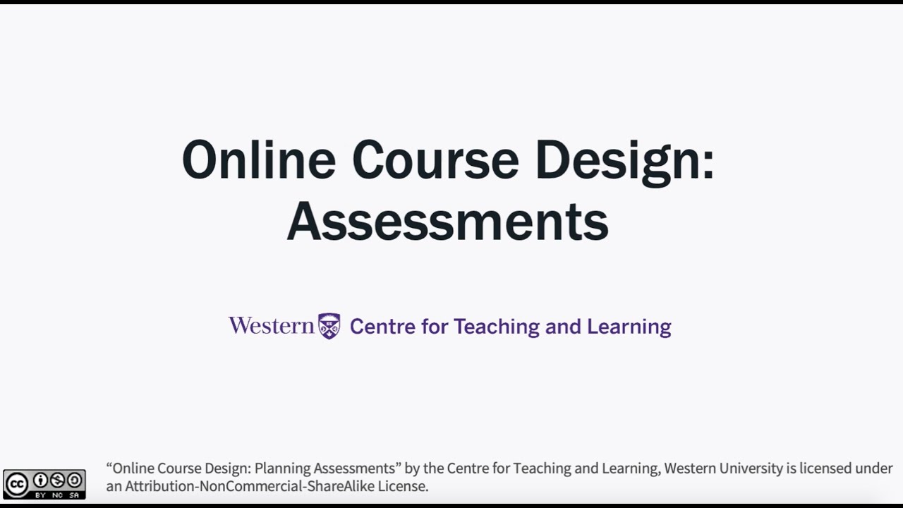 Online Course Design Assessments - YouTube