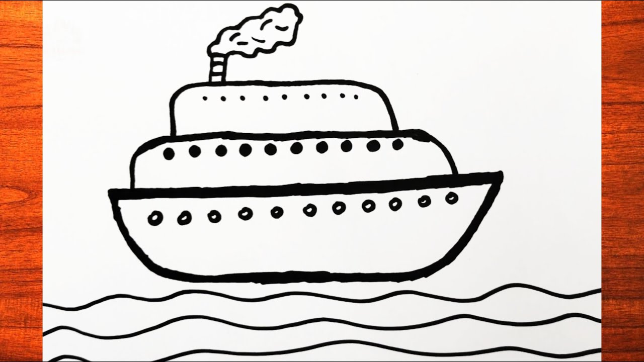 Draw a picture of the ship. How to draw ships very easily.জাহাজের ছবি ...