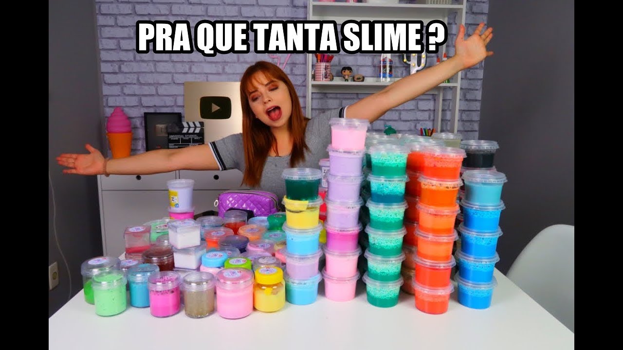 TENHO MAIS DE 1000 SLIMES ? MOSTRANDO MINHA COLEÇÃO DE SLIMES - YouTube