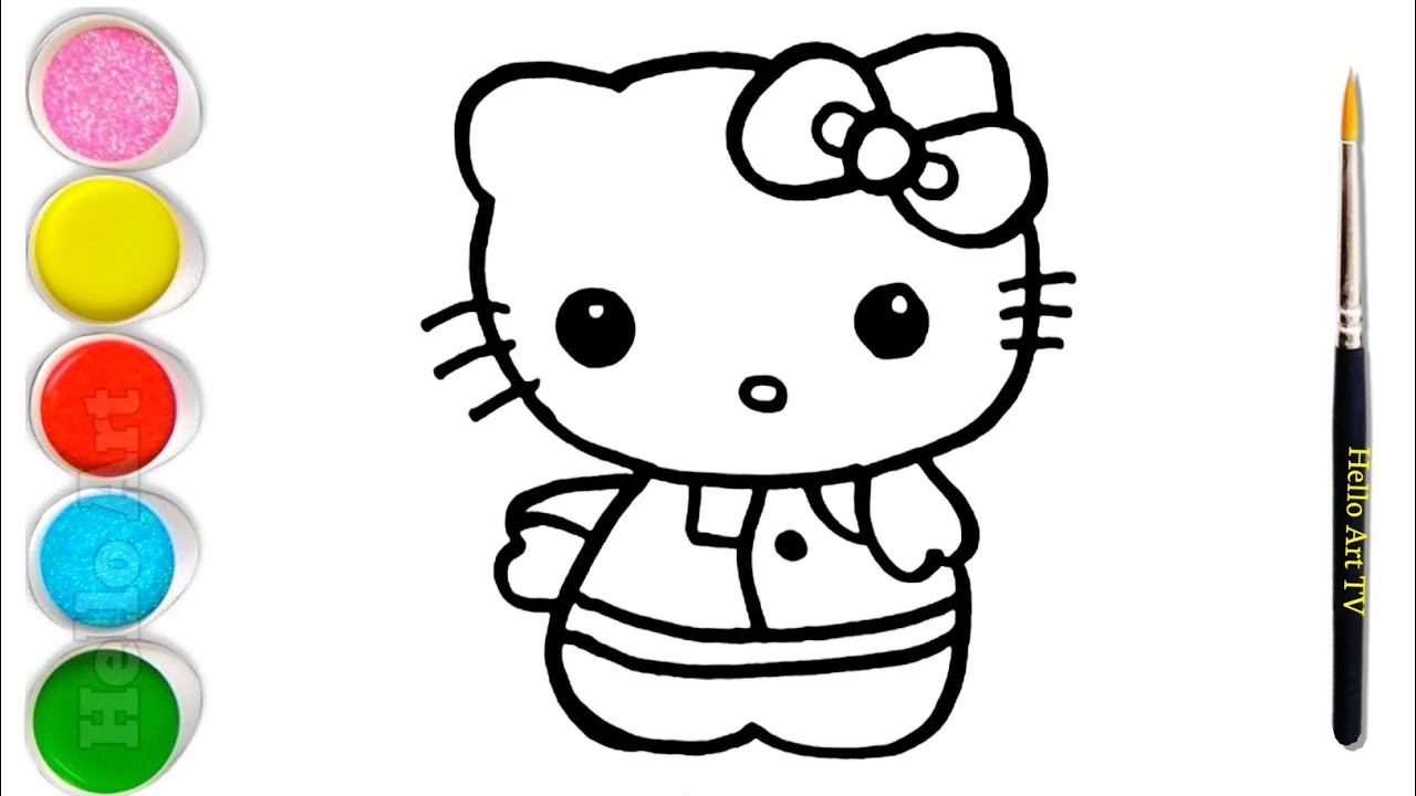 Pretty Hello Kitty Drawing, Painting & Coloring For Kids and Toddlers ...