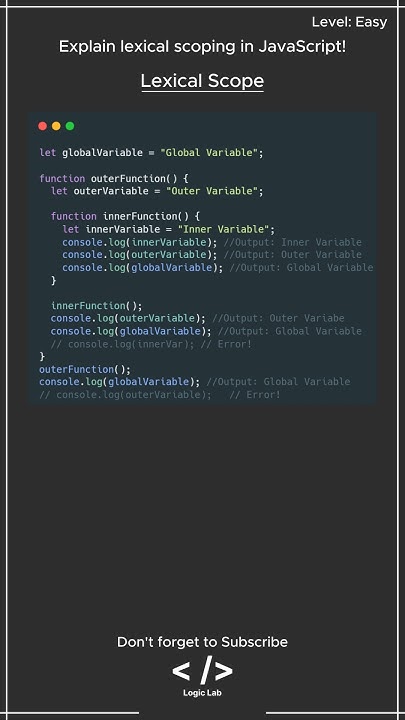 JavaScript Interview Question: Understanding Lexical Scope #javascript #js #interview - YouTube