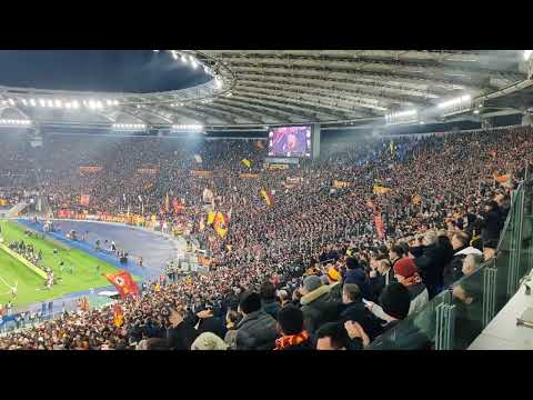 20/2/25 Roma Porto: il gol di Nicolò Pisilli chiude la partita, esultano i tifosi giallorossi