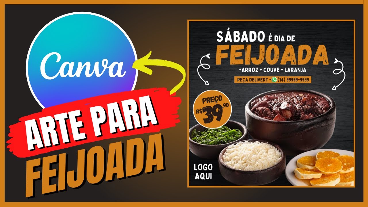 COMO CRIAR FLYER PARA FEIJOADA EM MENOS DE 15 MINUTOS NO CANVA - YouTube