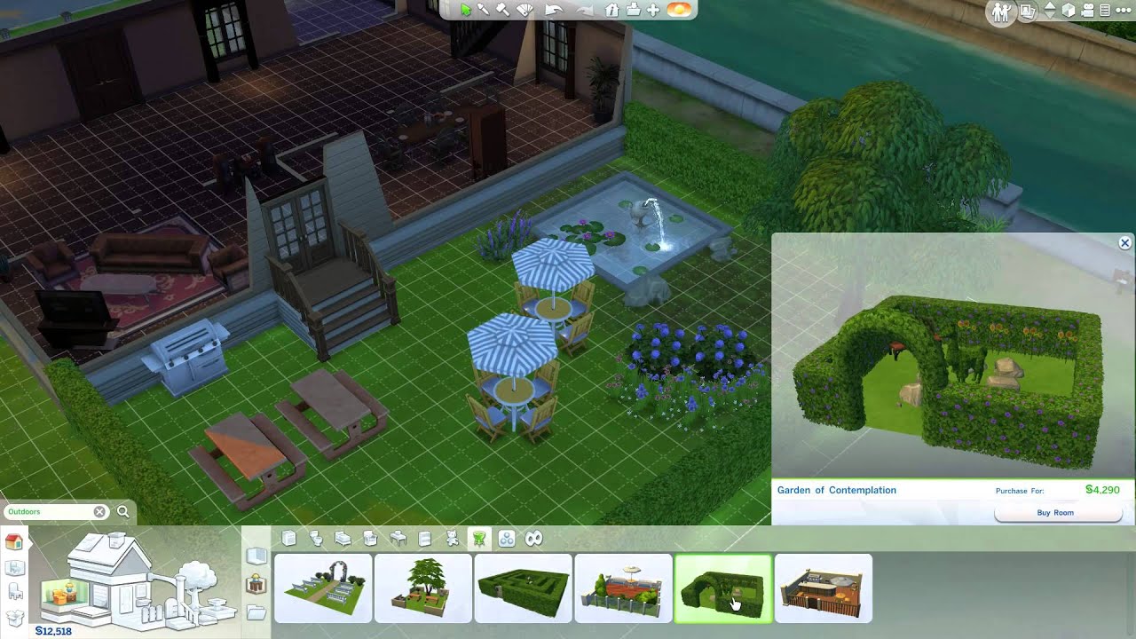 Sims 4 - Building Backyard and Frontyard - YouTube