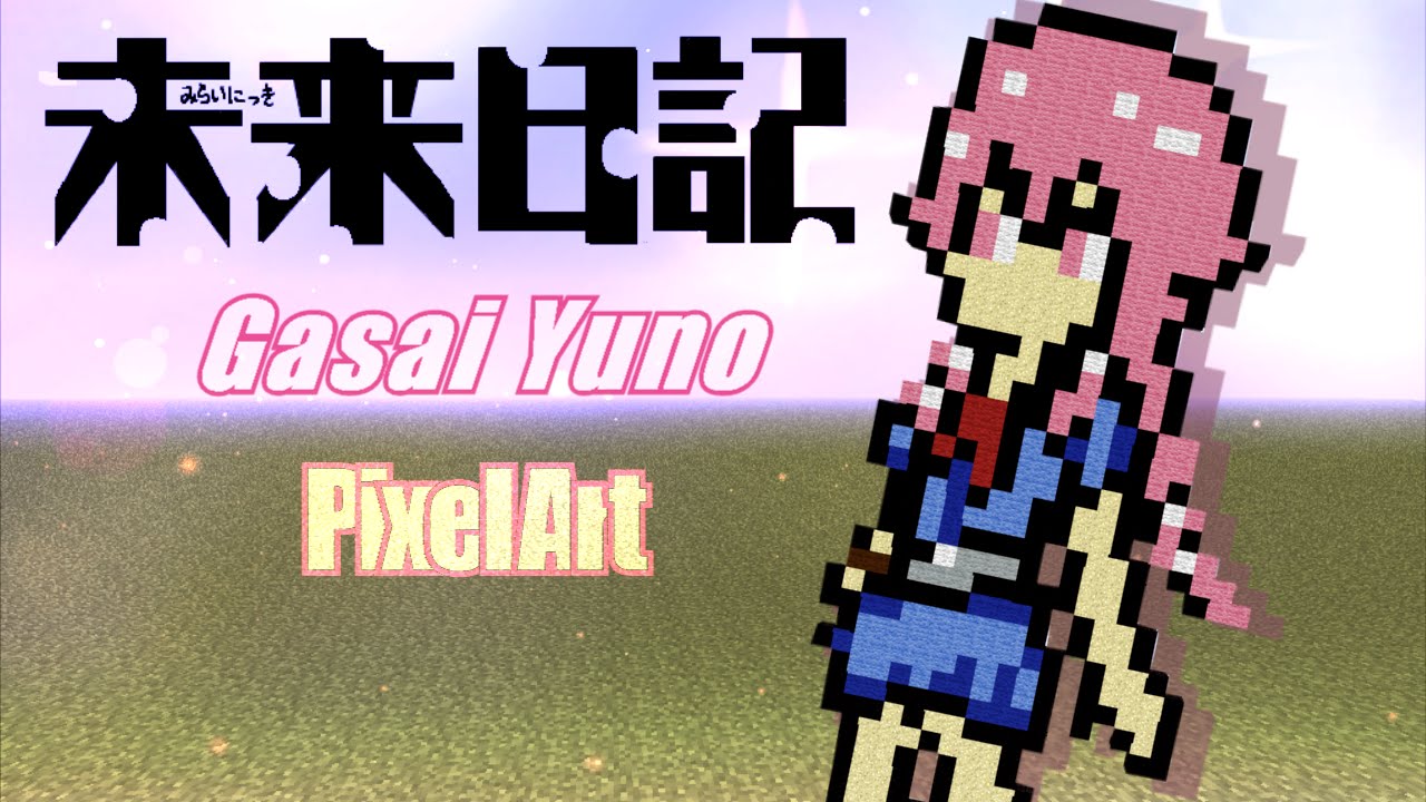 Minecraft tutorial:Como construir a yandere Yuno Chan Pixel Art - YouTube