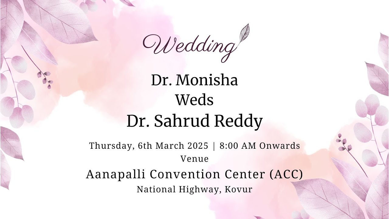 Dr.Monisha weds Dr.Sahrud Reddy - YouTube