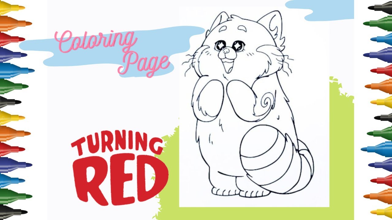Turning Red Panda Mei Coloring Page. - YouTube