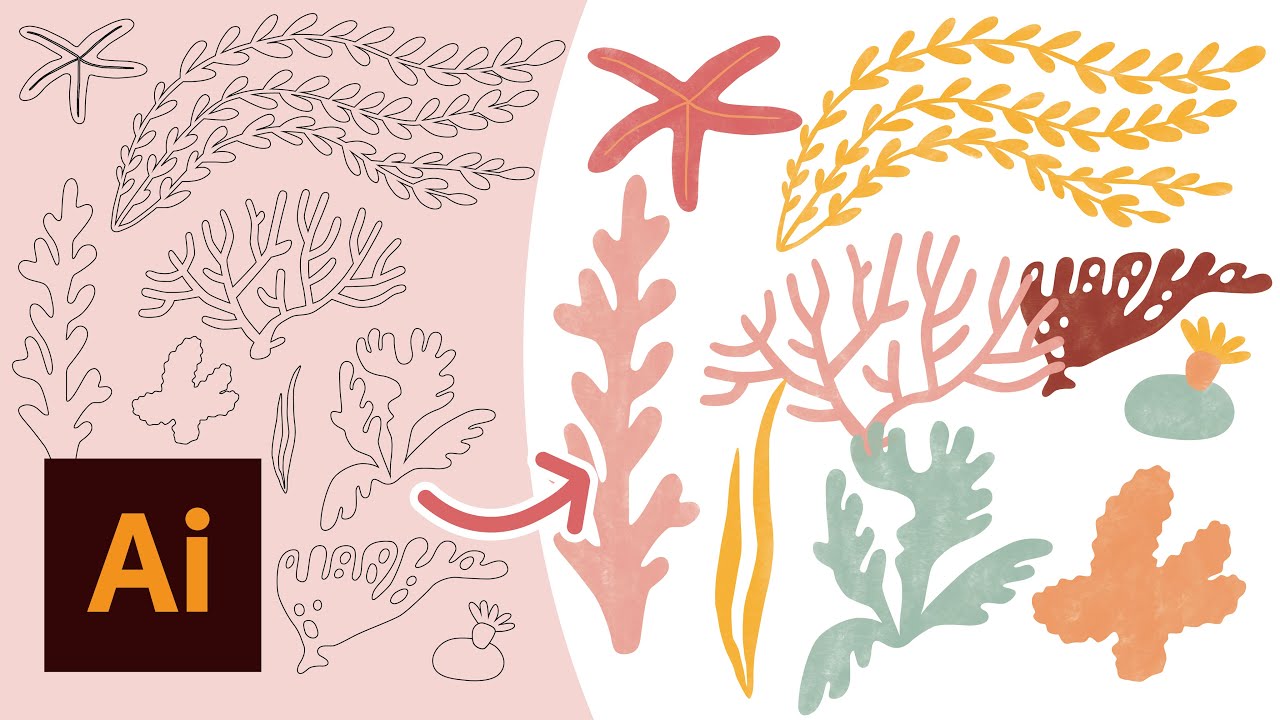 Coral reef with Seaweeds(Speed Painting / Vector Painting in Adobe ...