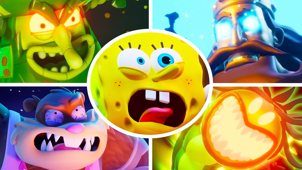 SpongeBob Titans of the Tide - All Bosses (DLC Included) - YouTube