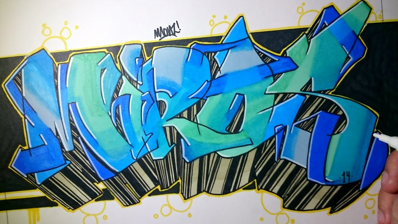 Graffiti en papel "MIROS" - Speed Art - YouTube
