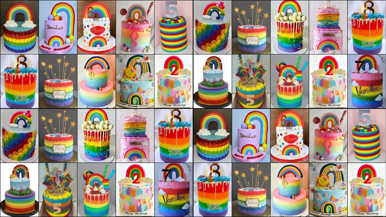 🌈👩‍ ️‍👨Rainbow Theme Cake Design 2024/Rainbow Cake Design/Cake Design ...