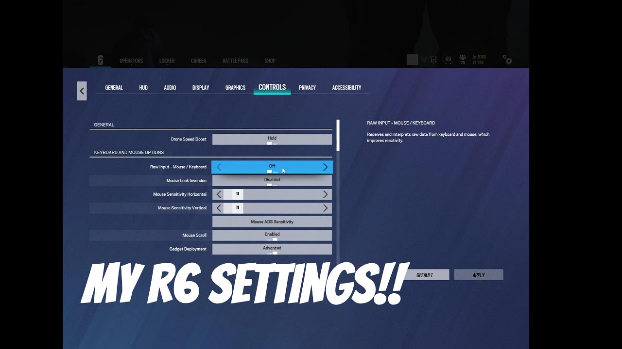 My R6 Setting!!! - YouTube