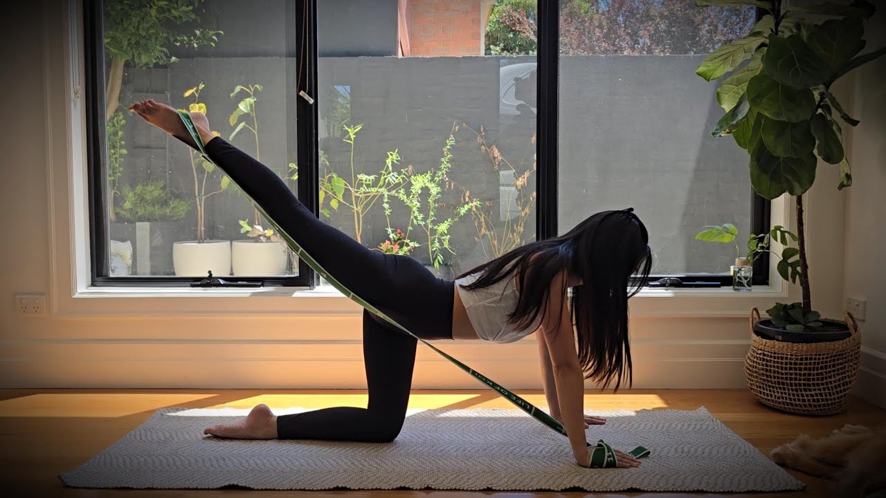 Resistant Band exercises - Leg Kick Backs for Legs and Glutes - YouTube