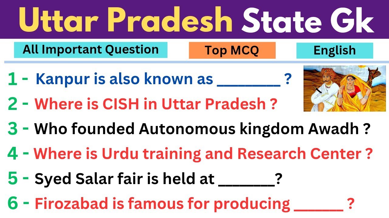 Uttar Pradesh Gk in English Part-4 // Uttar Pradesh Gk question and ...