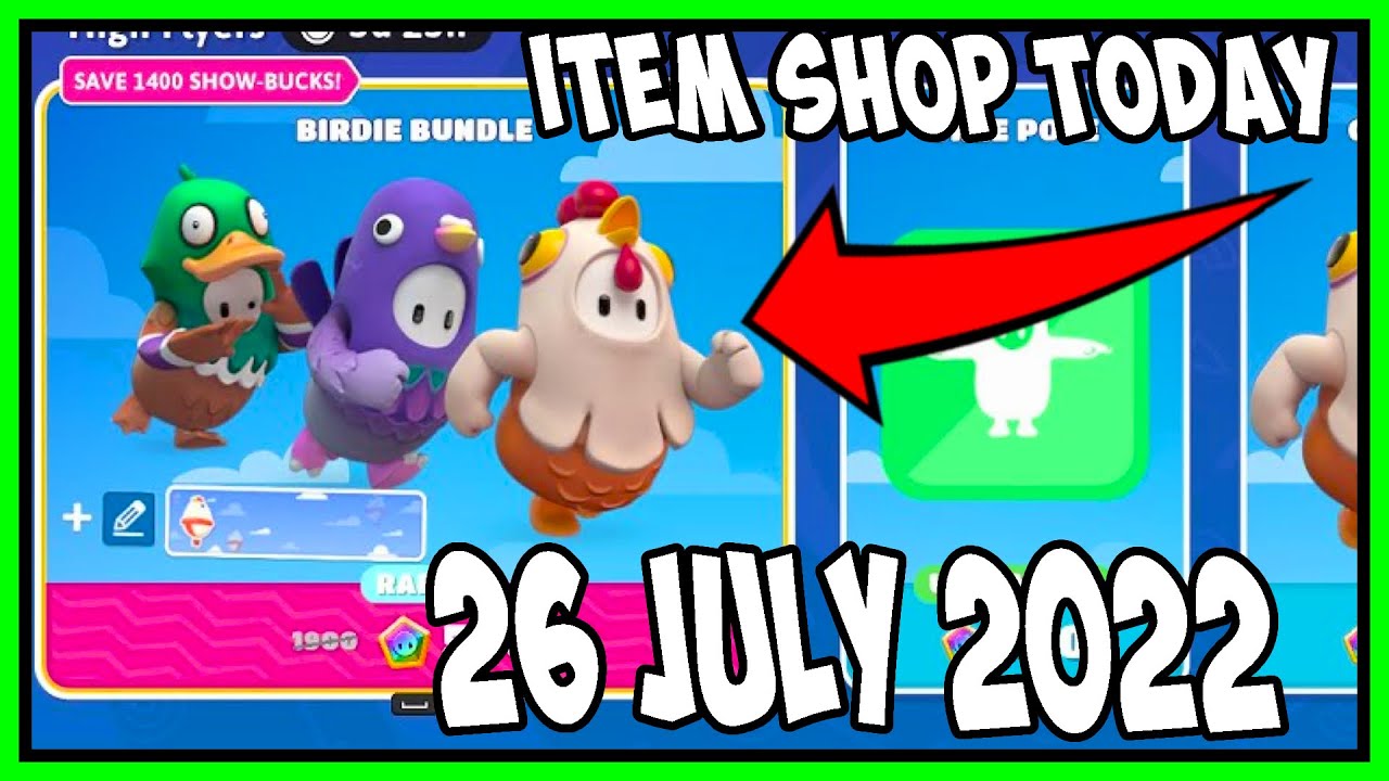FALL GUYS ITEM SHOP TODAY 26 JULY 2022 - BIRDIE BUNDLE - YouTube