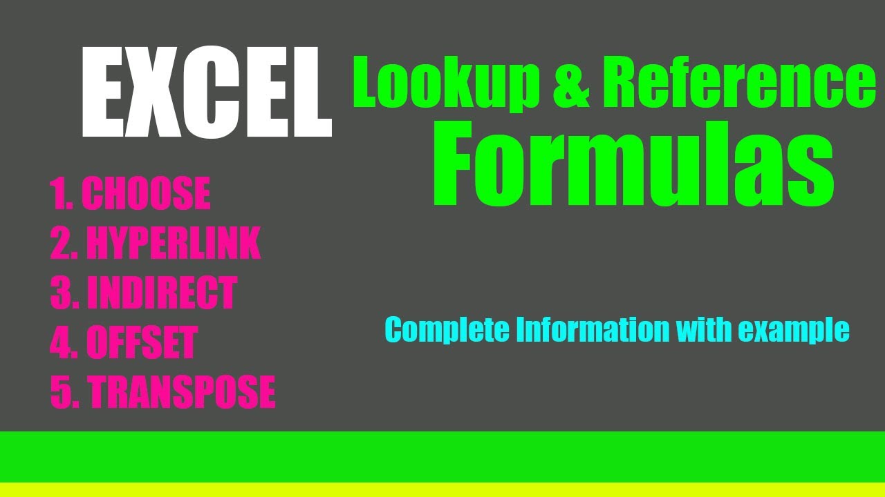 Lookup and reference formulas in hindi,#CHOOSE#HYPERLINK#INDIRECT# ...