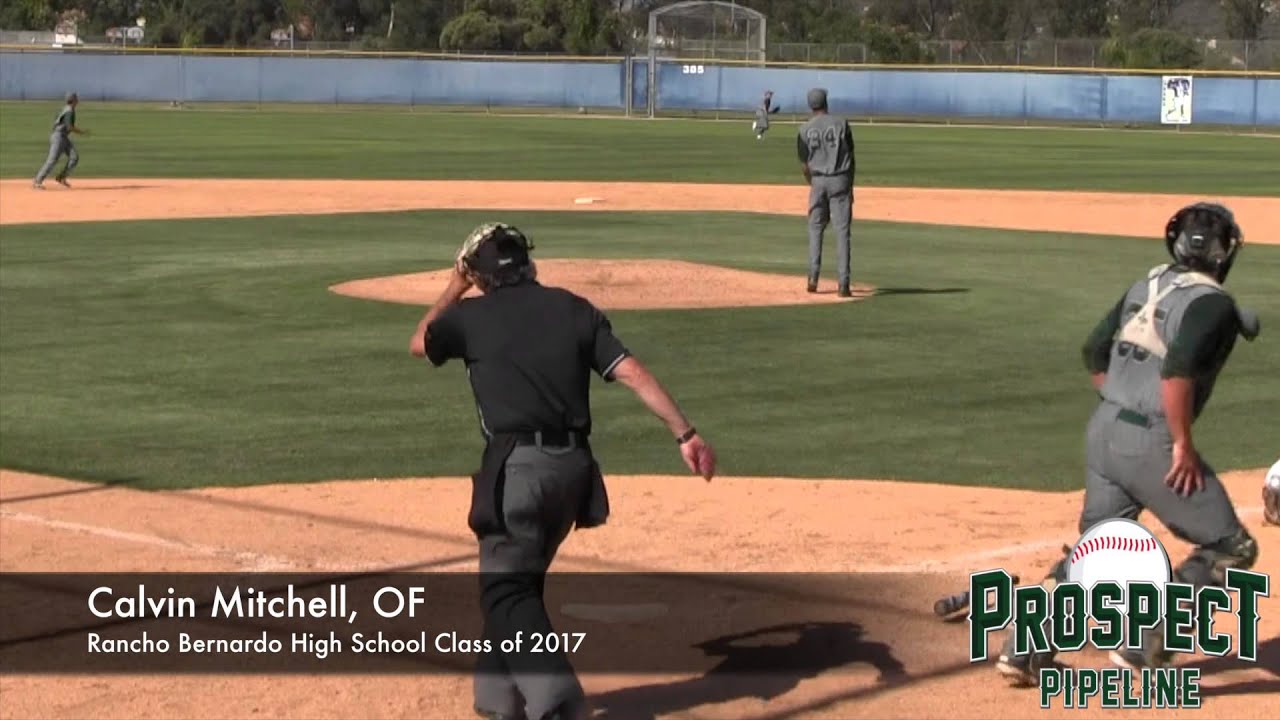 Calvin Mitchell, OF, Rancho Bernardo, Home Run vs Poway - YouTube