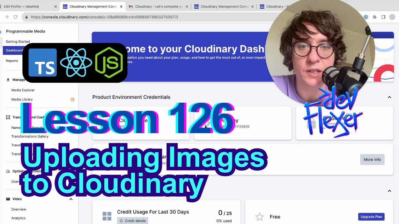 Lesson 126. Uploading Images to Cloudinary (TypeScript, Node.js, React) - YouTube