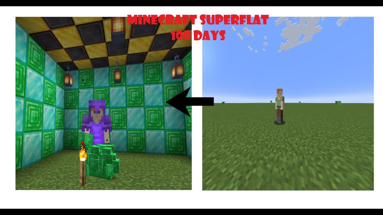 SUrviving 100 days in minecraft superflat world with no structures ...