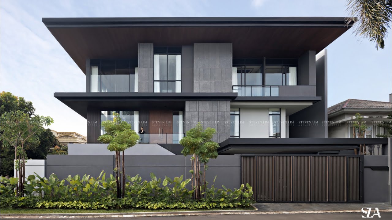 FJ House Modern Tropical House Design by Steven Lim Architects - YouTube