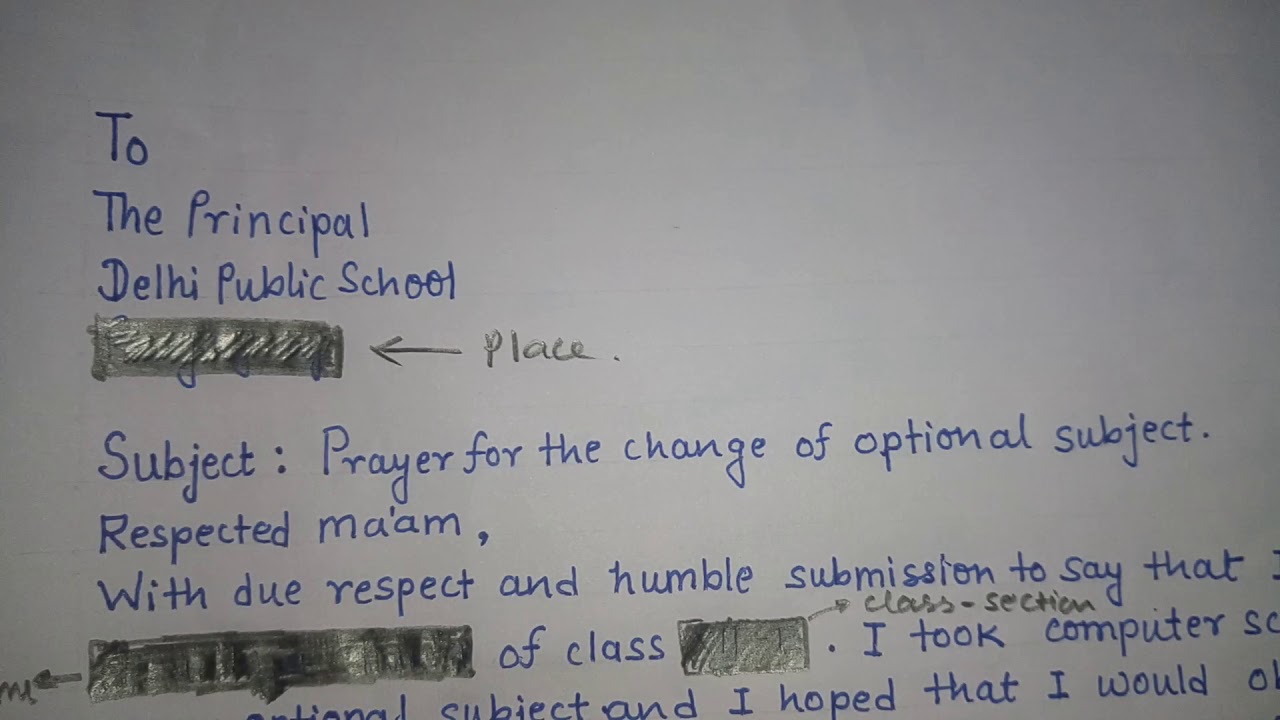 Letter to the principal for subject change.. :) - YouTube