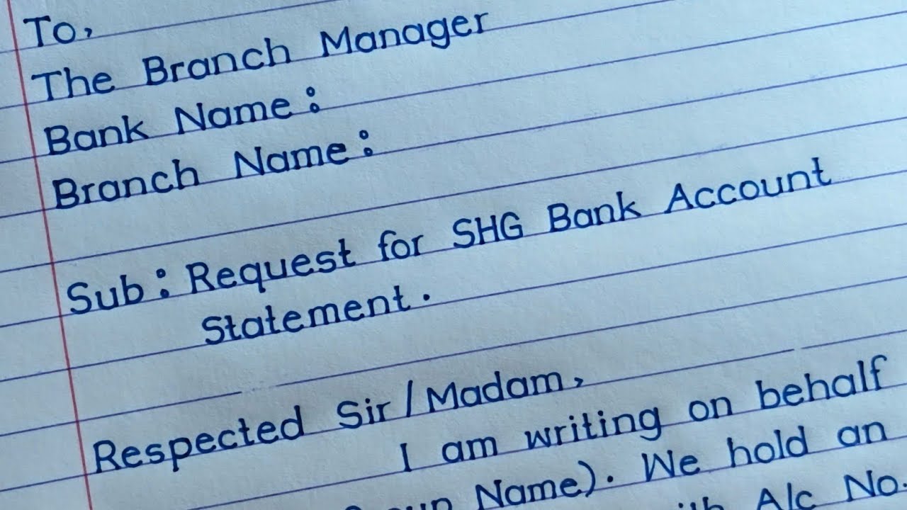 Application For Bank Statement of SHG / Request For Statement Of SHG ...