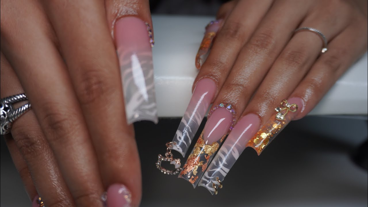 Freestyle Acrylic Nails | Watch Me Work - YouTube