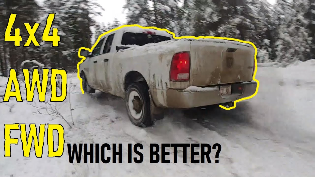 4X4 vs AWD vs FWD ACTION on SNOWY HILL RAM 1500 FORD F250 VOLVO XC70 ...