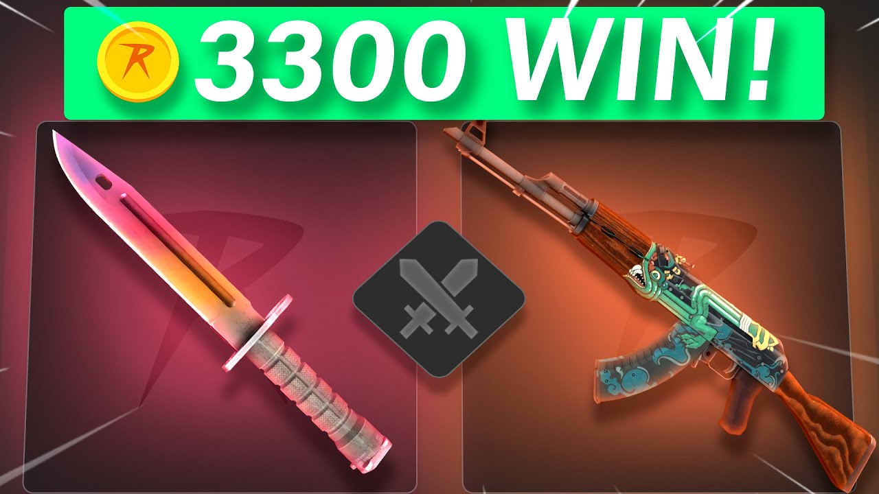 INSANE ALL IN CASE BATTLE SAVES THE SESSION ON CSGOROLL (3300 COIN WIN ...