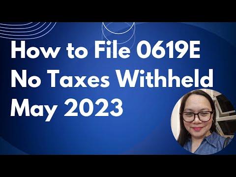How to File 0619E No Transactions - YouTube