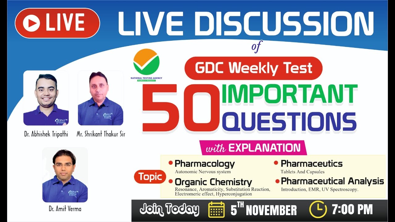 GDC WEEKLY TEST- LIVE INTERACTION| DISCUSSION WITH COMPLETE EXPLANATION ...