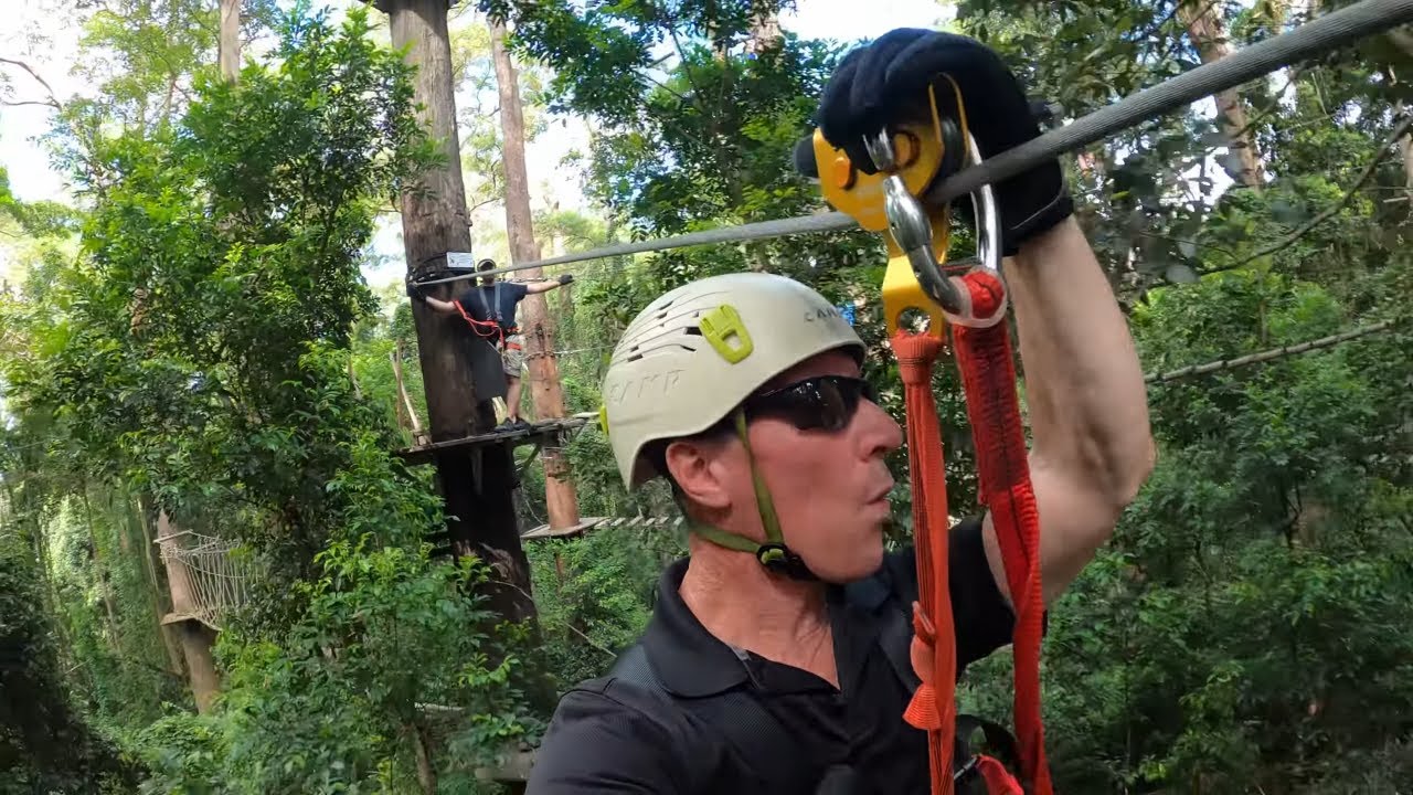 Treetops Obstacle & Zip Line Course - The Big Pineapple - YouTube