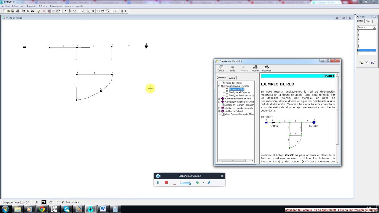 Tutorial EPANET, II PARTE. Tuberias y bombas. - YouTube