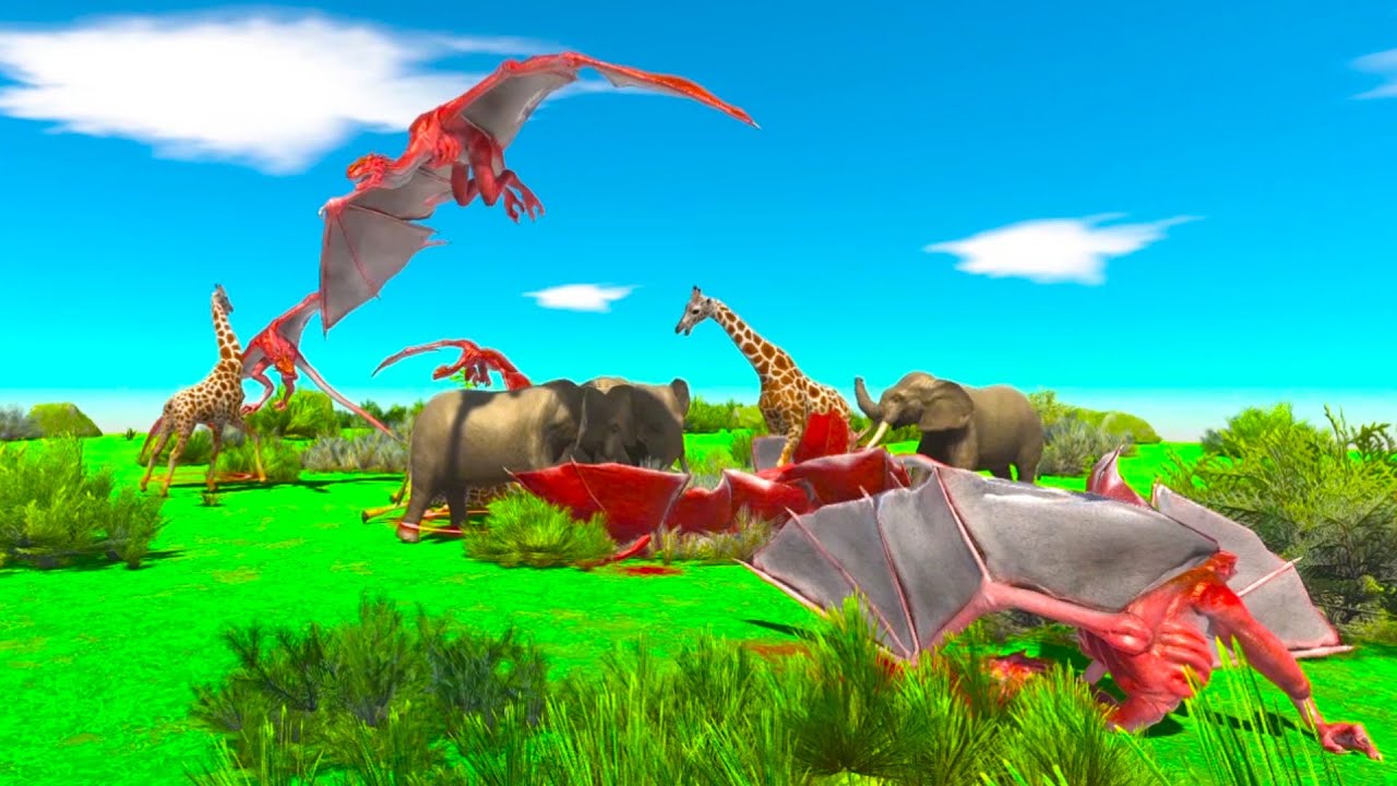 Dragons vs Animals(elephants, giraffes and tigers) - Animal Revolt ...