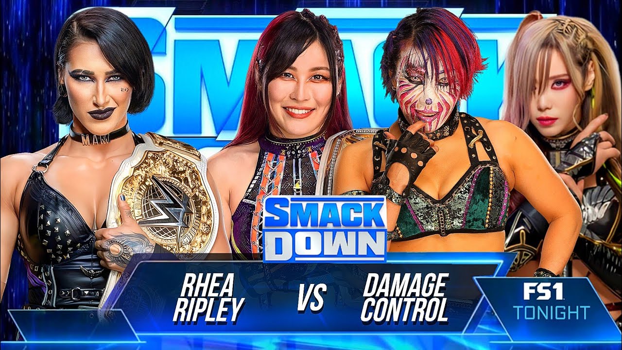 WWE 2K23 - Rhea Ripley Vs Asuka + IYO SKY + Kairi Sane - 1 On 3 Handicap Match | WWE SmackDown ...