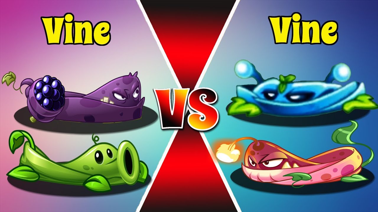 PvZ 2 Team Vine Vs Vine Power Vine&Pyre Vine Vs Pea vine&Blastberry ...