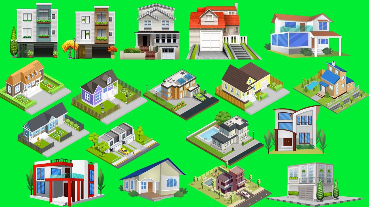House Green Screen | 3D Model House | No Copyright Animated Videos # ...