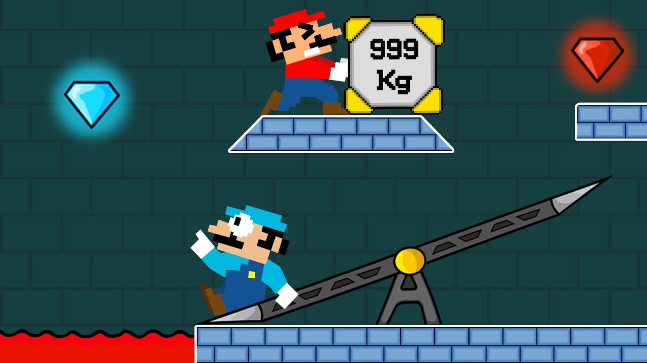 Mario hot and Mario Cold Mining Diamond in Watergirl and Fireboy (Part ...