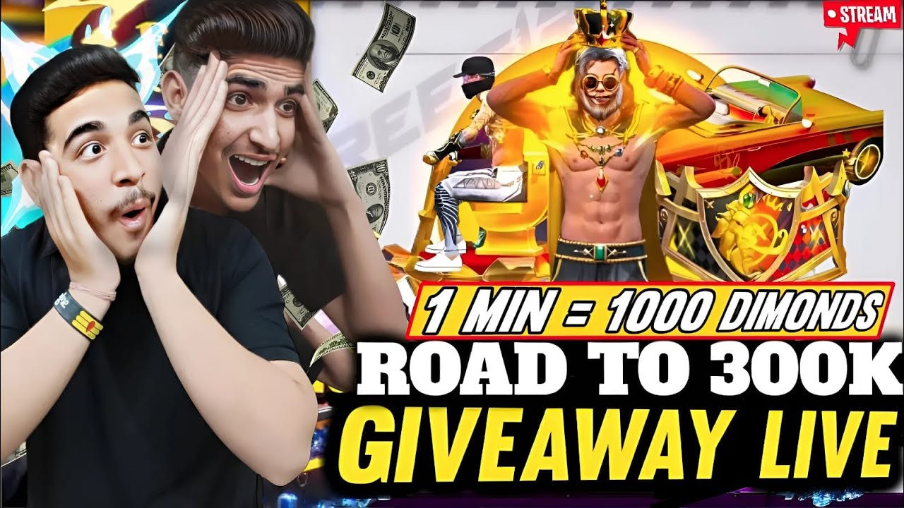 FREE FIRE LIVE ROAD TO 🤫300K SPECIAL🤩 EMPEROR RING GIVEAWAY| |TEAMCODE ...