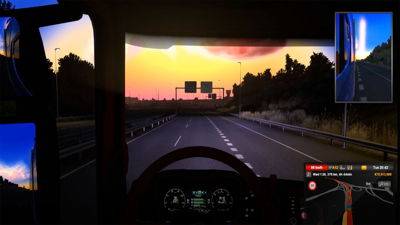 ETS2 Sunset In Spain & Skybox Mod 2K 60FPS - YouTube