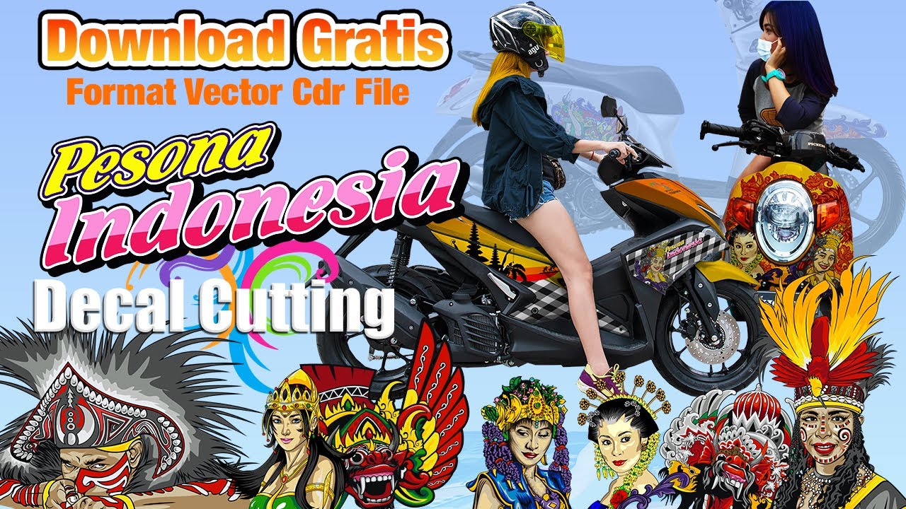 Decal Cutting Sticker Pesona Indonesia Culture BEAT-SCOOPY-VARIO-NMAX ...