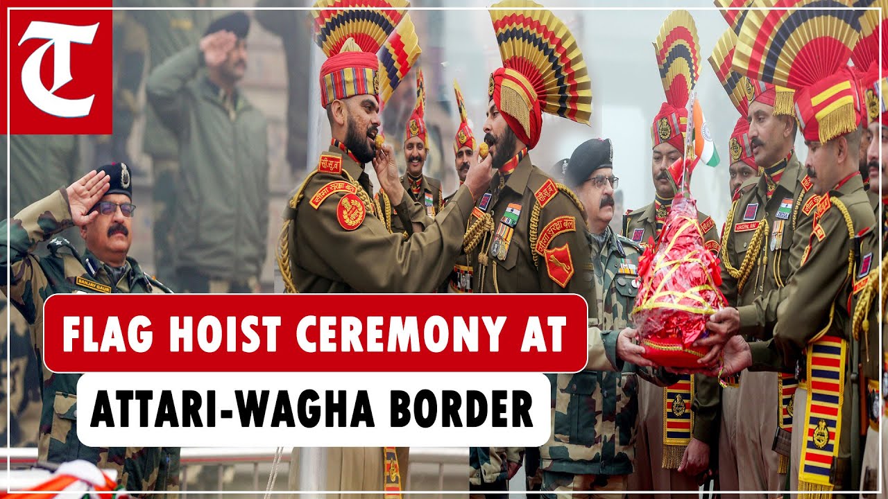 Flag hoist ceremony by DIG BSF Sanjay Gour at Attari-Wagha border in ...