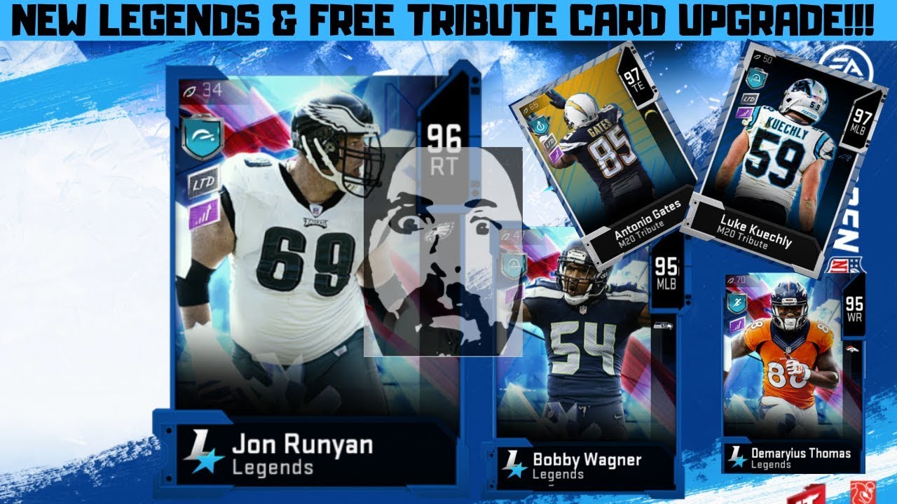 **MADDEN 20** NEW LEGENDS & FREE TRIBUTE CARD UPGRADE!! - YouTube