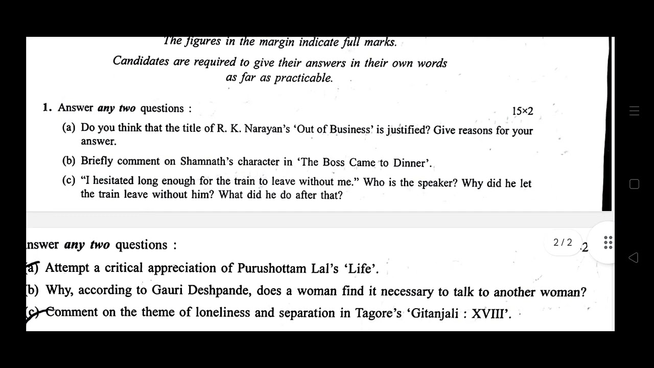 English LCC Question Paper- 2023, Semester 6, B.A General Programme ...