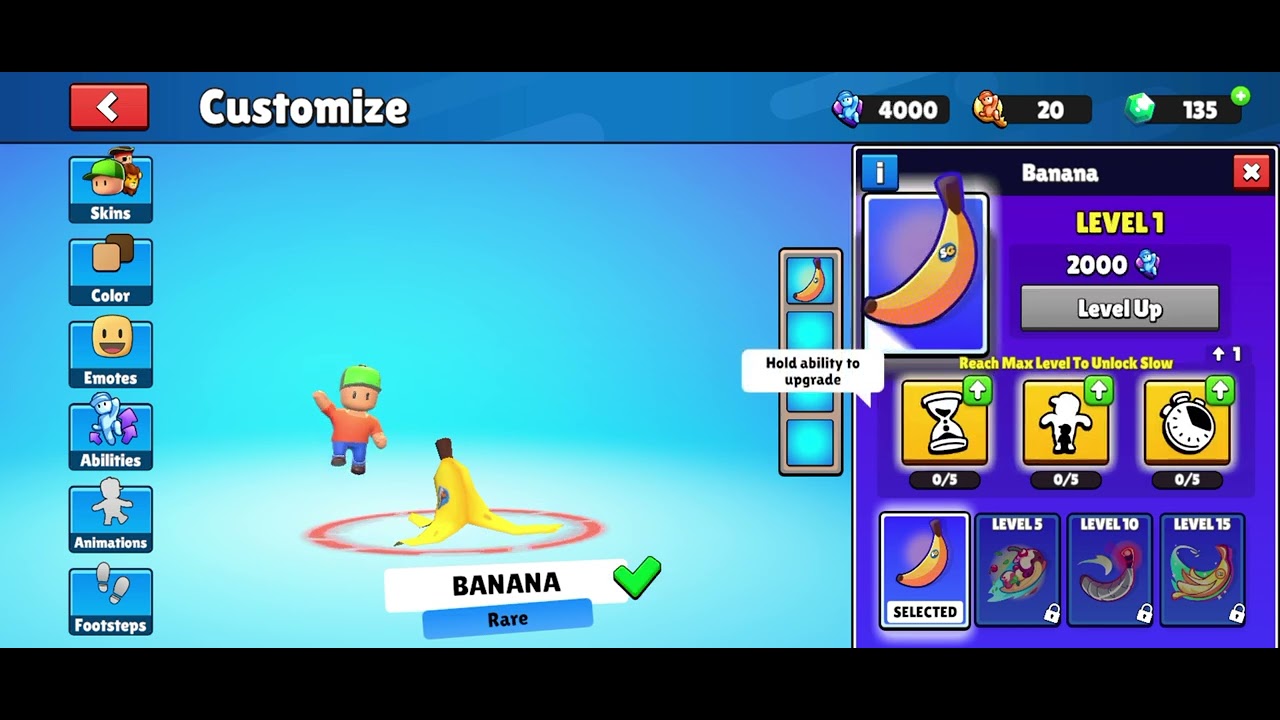 I bought my first ability in Stumble guys 🤩🤩🥳 || Banana ability 😉 - YouTube