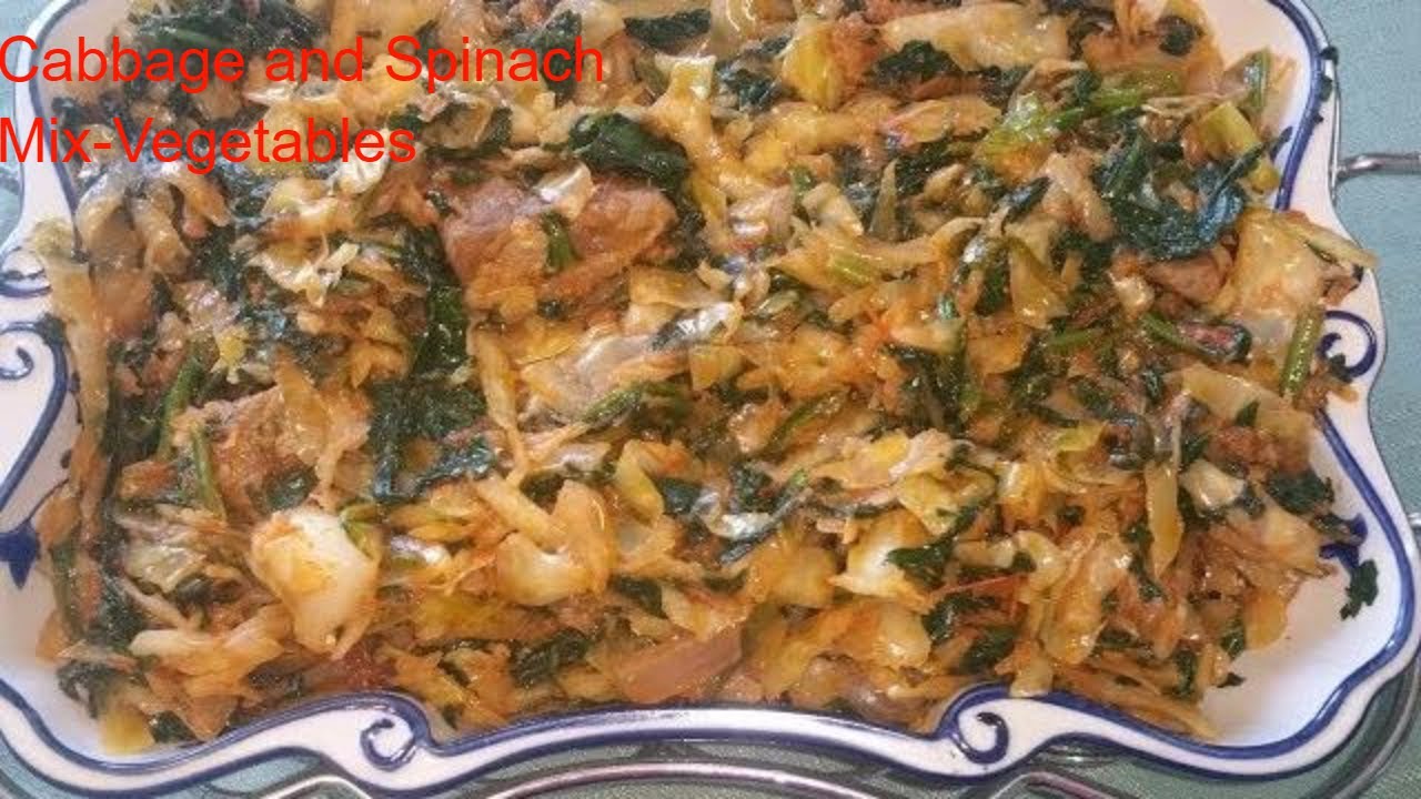 Cabbage and spinach mix vegetables - YouTube