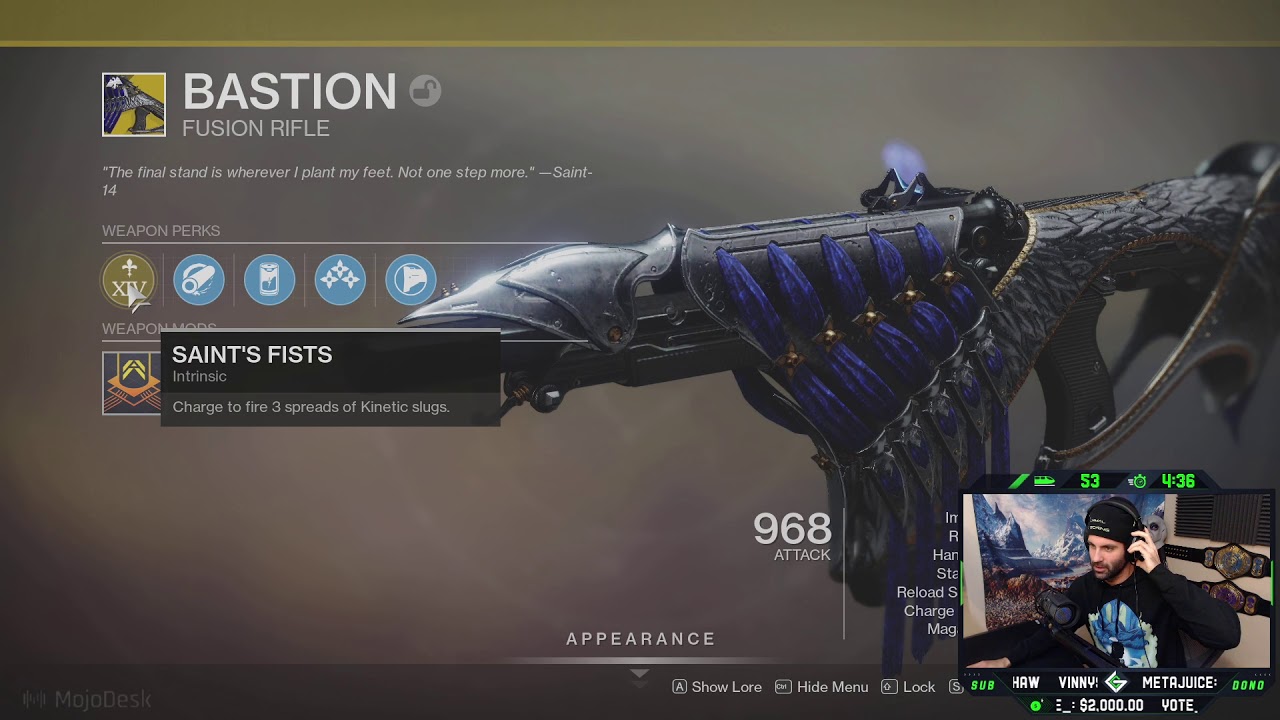 Gladd acquired Bastion! - Destiny 2 - YouTube