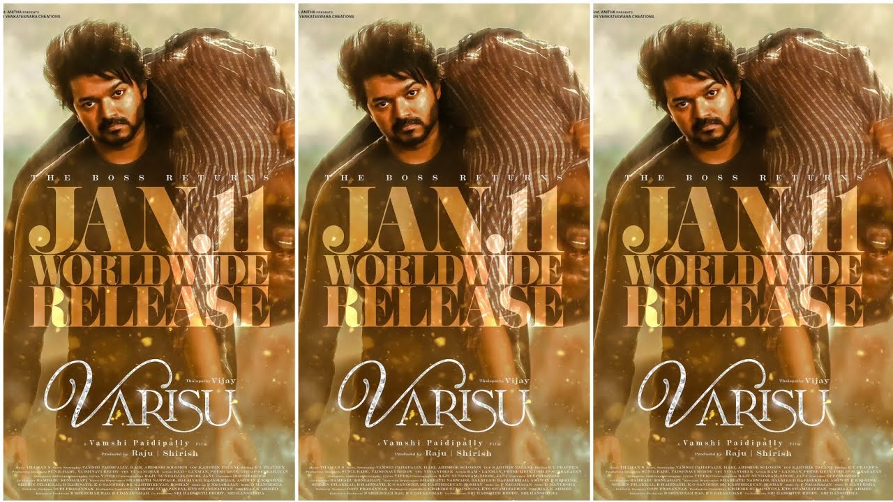 #varisu Release Date Poster | Vijay | Rashmika | Thaman.s | Vamshi ...