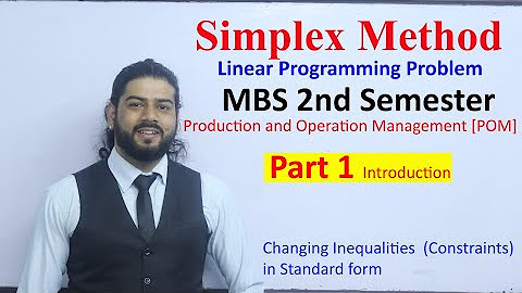 Simplex Method - Linear Programming Problem (LPP) - YouTube