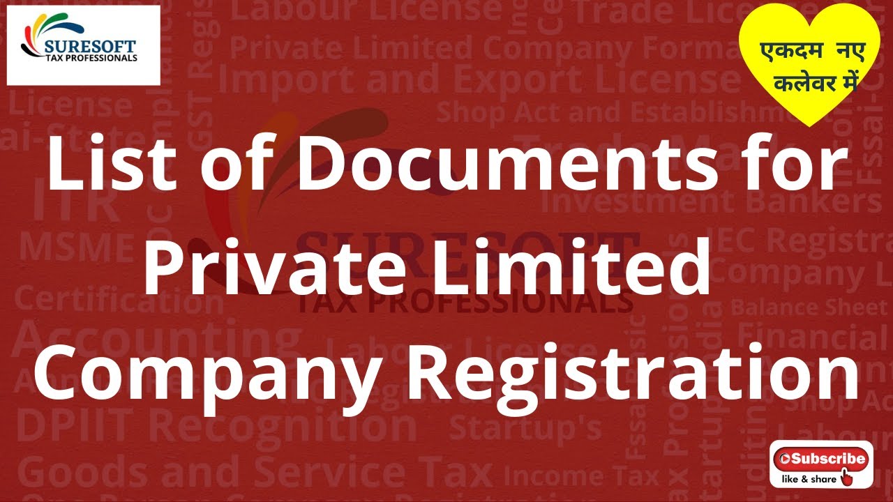 List of Documents for Private Limited Company Registration - YouTube